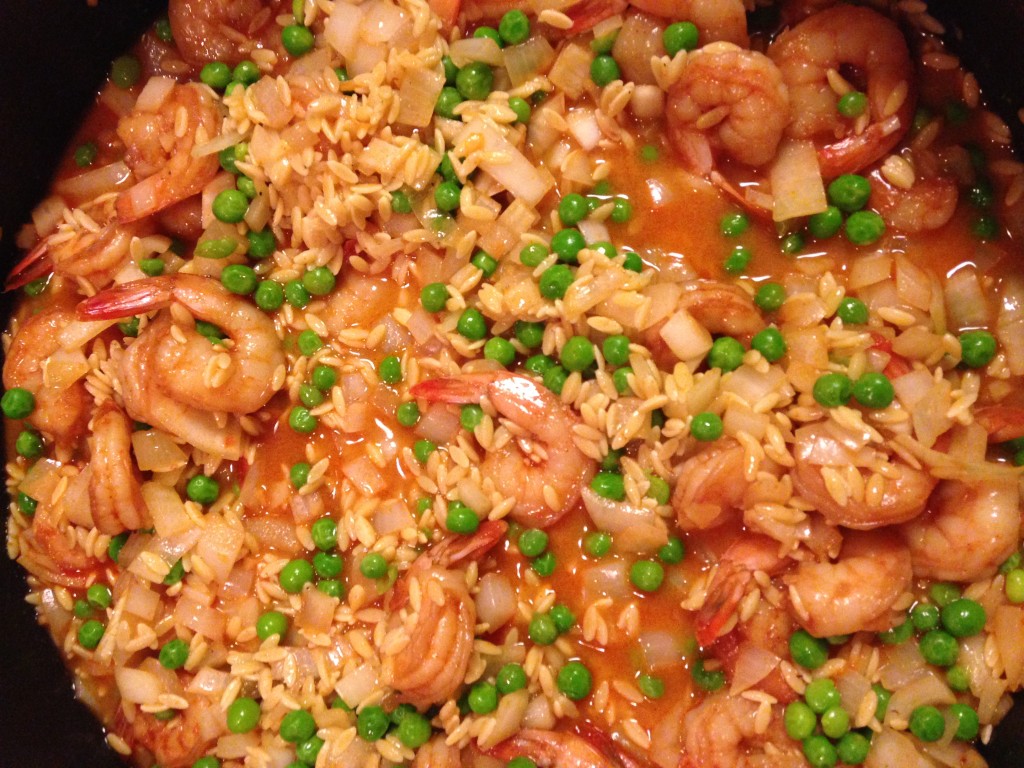 Shrimp and Orzo Paella - Jillian's Healthful Eats